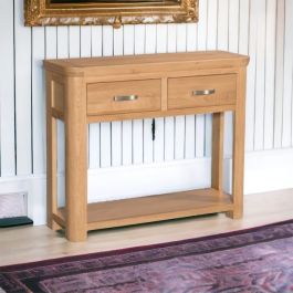 Trieste Large Console Table-Oak Finish | Crown Furniture
