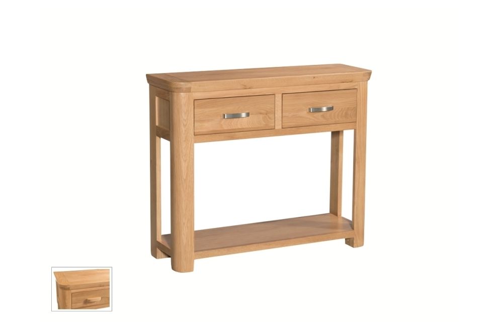 Trieste Large Console Table-Oak Finish | Crown Furniture