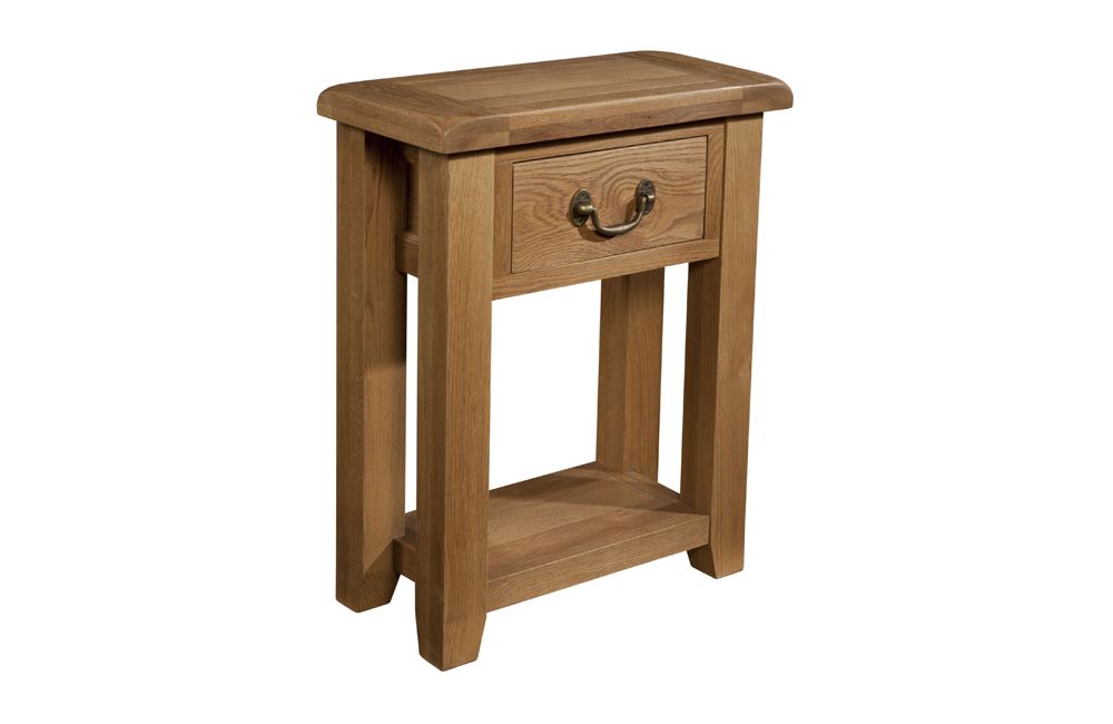 Canterbury Oak Small 1 Drawer Console Table | Crown Furniture